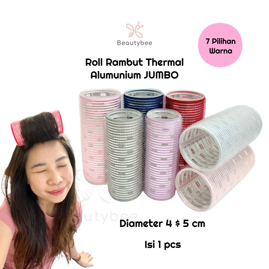 Jual BEAUTYBEE ROLL RAMBUT ALUMUNIUM VELCRO JUMBO 5 CM 4 CM TAHAN PANAS ...