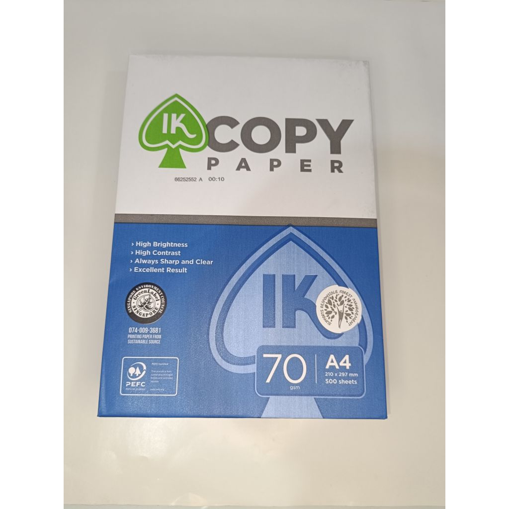 Jual Kertas IK Copy Paper A4 HVS 70gsm 500sheets lembar 70 gsm 500 ...