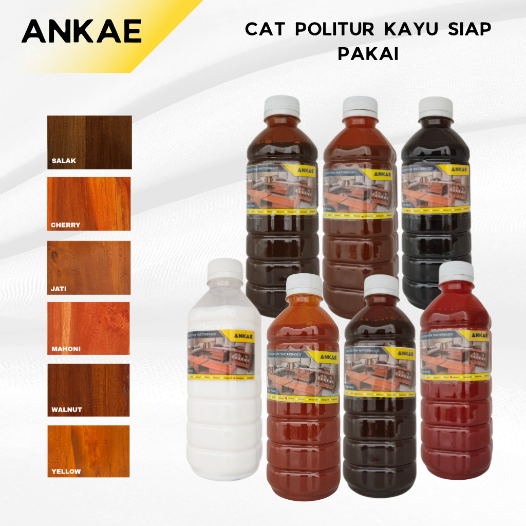 Jual Cat kayu politur air plitur kayu rotan triplek bambu warna walnut ...