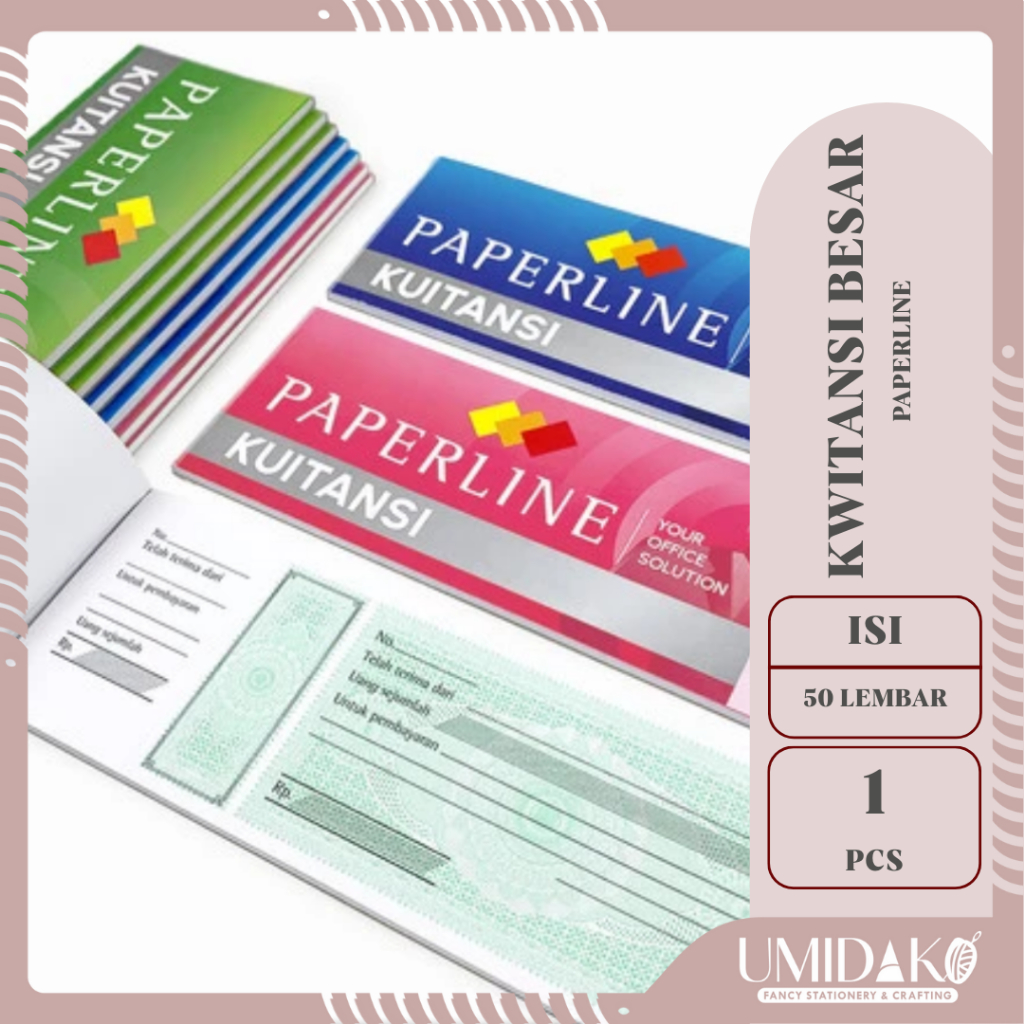 Jual [UMIDAKO] KWITANSI PAPERLINE BESAR 50 LEMBAR | Shopee Indonesia