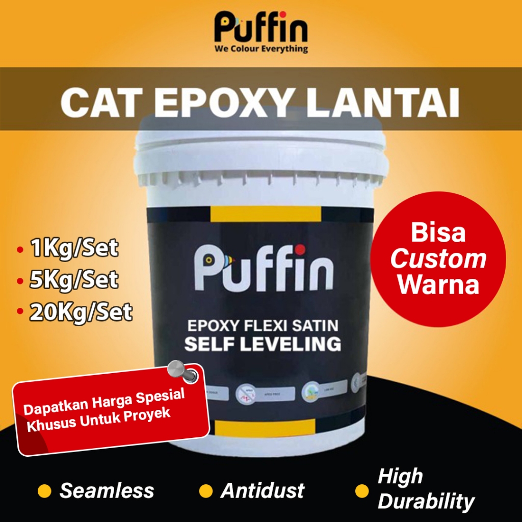 Jual Cat Epoxy Lantai Puffin Epoxy Flexi Satin SELF LEVELLING | Shopee ...