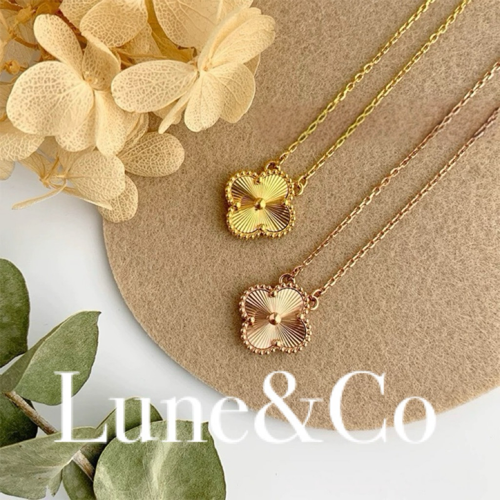 Jual Kalung Bunga Clover Gold Arsir Titanium Stainless Premium Quality ...