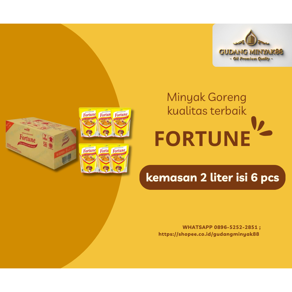 Jual MINYAK GORENG FORTUNE 2 LITER ISI 6 PCS | Shopee Indonesia