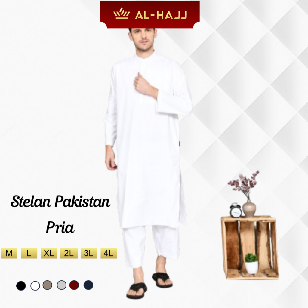 Jual AL HAJJ Pakaian Pria Pakistan LABID Koko Kurta Set Bahan Katun ...