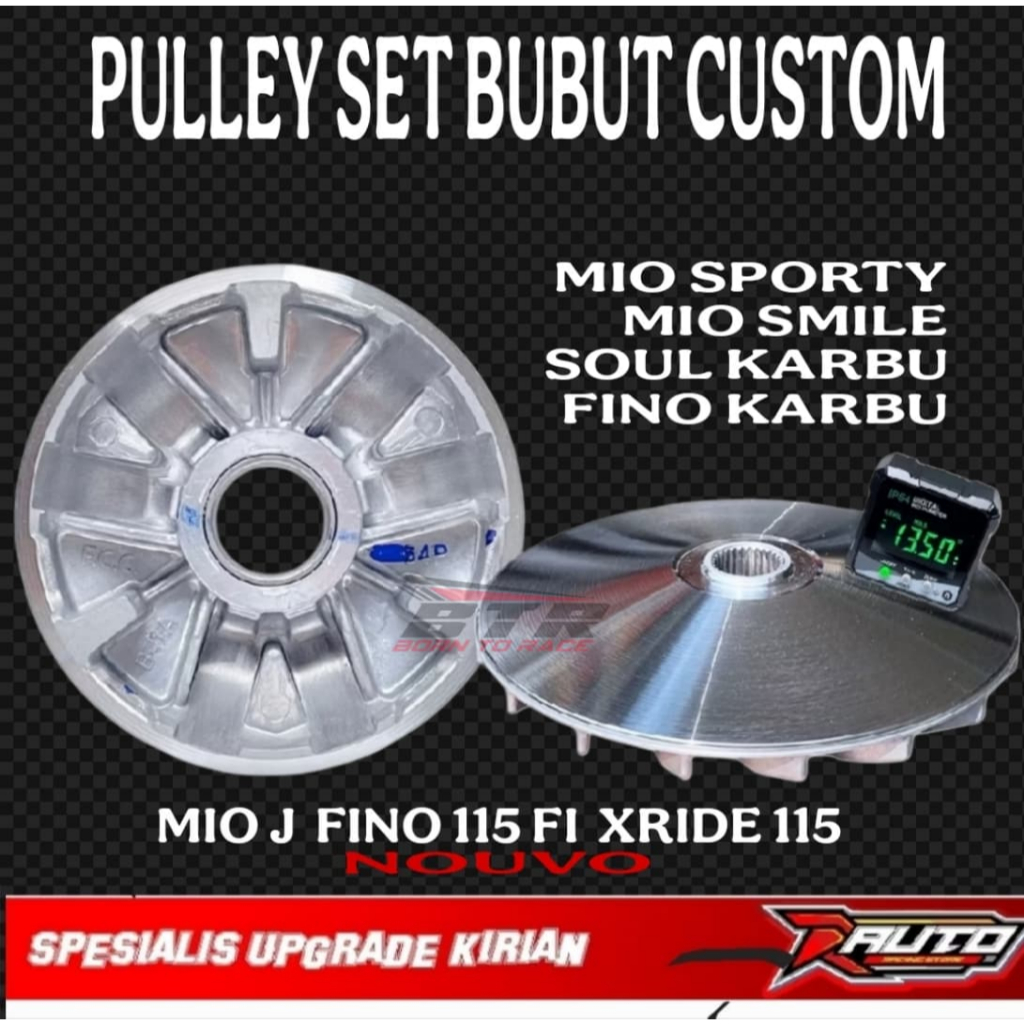 Jual Pulley Bubut mio Sporty Pully Custom Racing Pulley Set mah roller ...