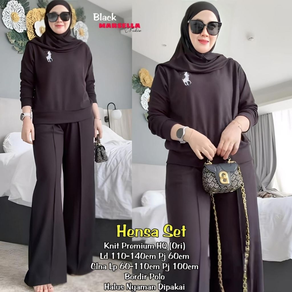 Jual Marsella - Hensa Set Celana Wanita • Knit Premium HQ ORI Bordir ...