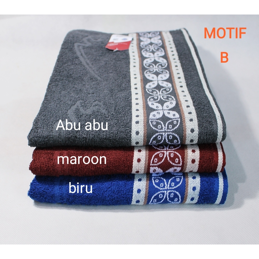 Jual Handuk Dewasa Merah Putih Motif uk.70x135cm | Shopee Indonesia