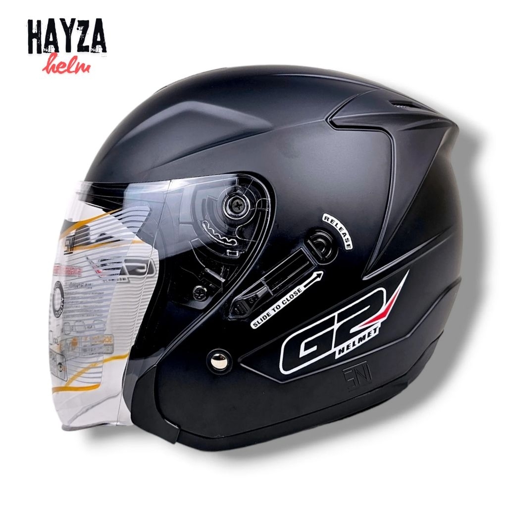 Jual Helm G2 OPTIMAX Solid All varian Ori Helm Half Face Double Visor ...