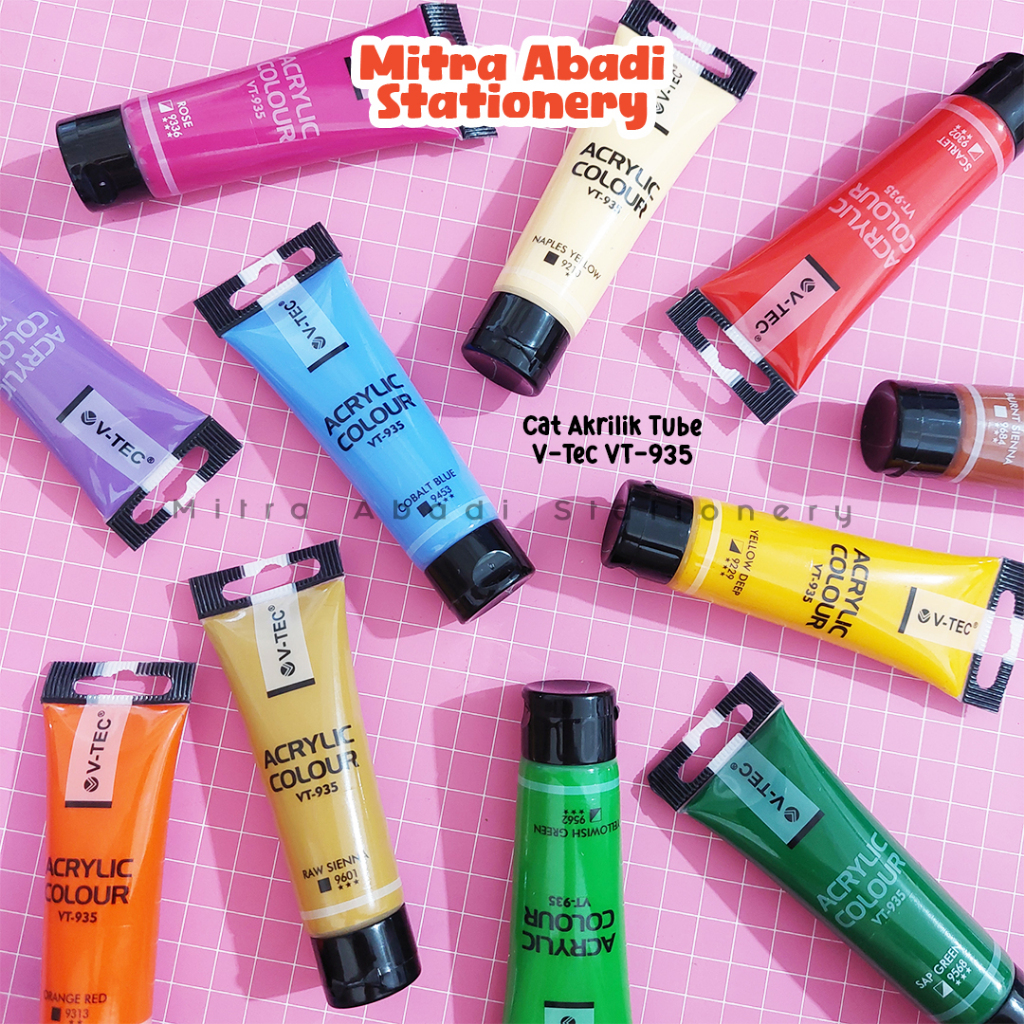 Jual (1 PCS) CAT AKRILIK VTEC 35ML VT-935 / ORIGINAL VT935 CAT TUBE ACRYLIC LUKIS ALAT MELUKIS ...