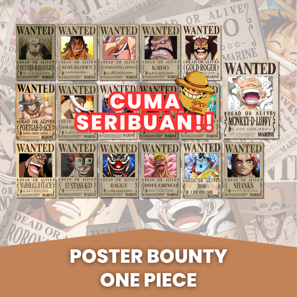 Jual POSTER BOUNTY ONE PIECE UPDATE TERMURAH!! | Shopee Indonesia