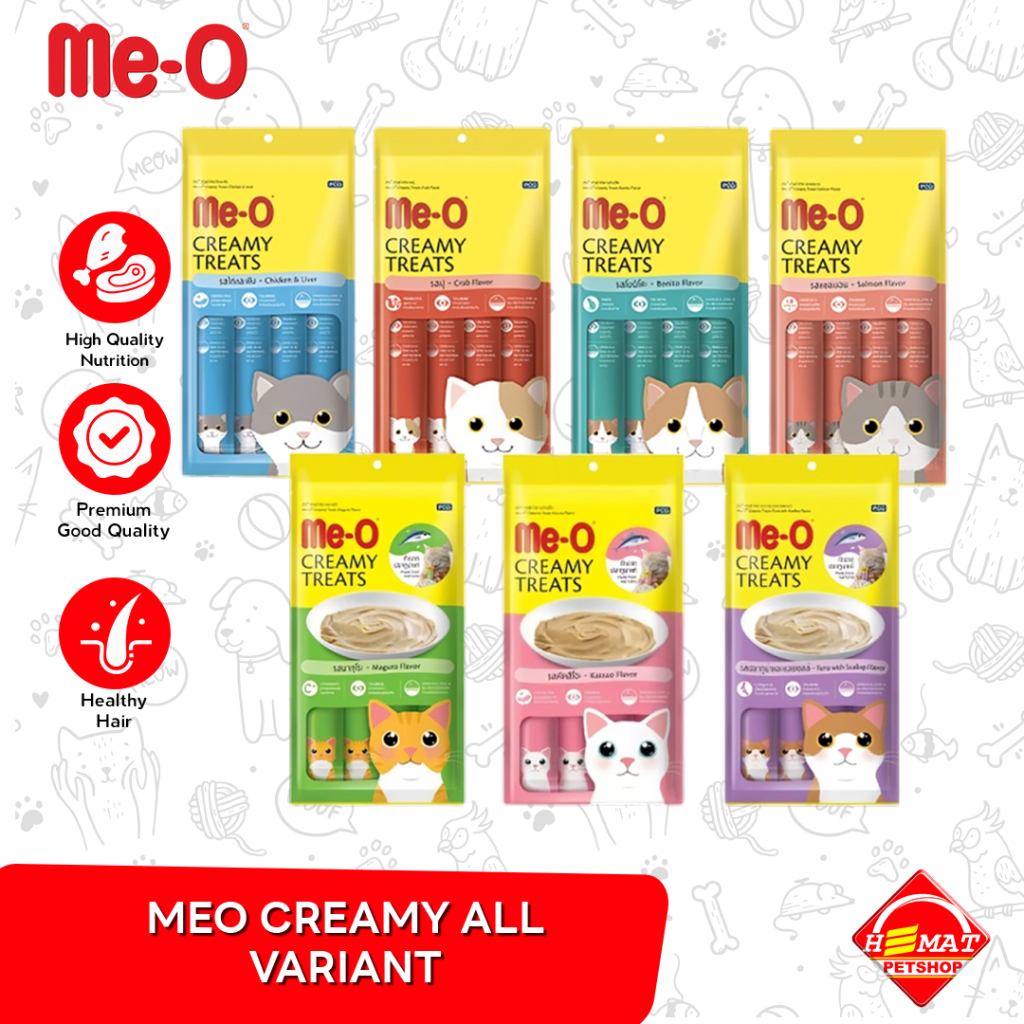 Jual Meo Creamy Treats Snack Kucing Liquid Me-O 60gr Makanan Kucing ...
