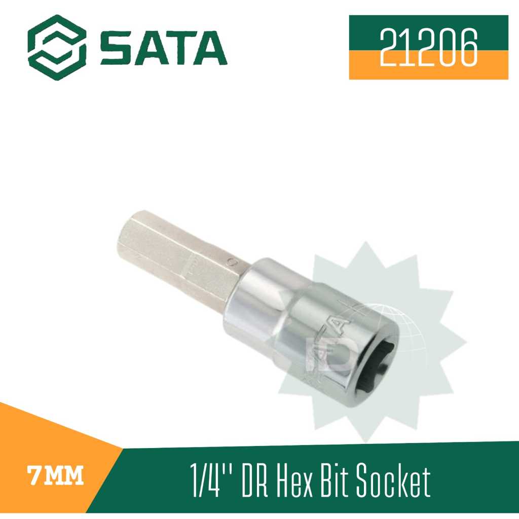 Jual SATA Mata Socket Sok Hex 1/4" Drive 7 mm 21206 Matric Bit Shock ...