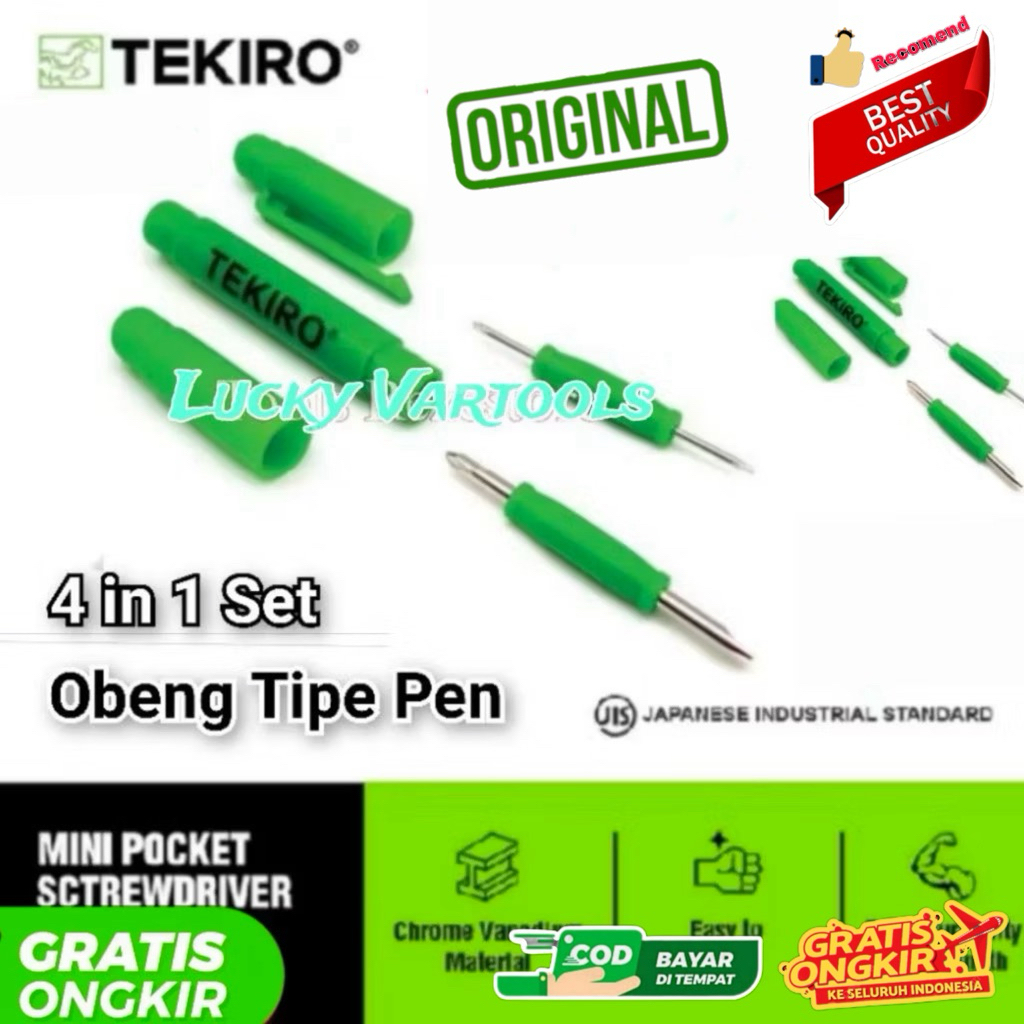 Jual OBENG TIPE PEN TEKIRO SET 4 IN 1 ORIGINAL MINI POCKET SCREWDRIVE ...