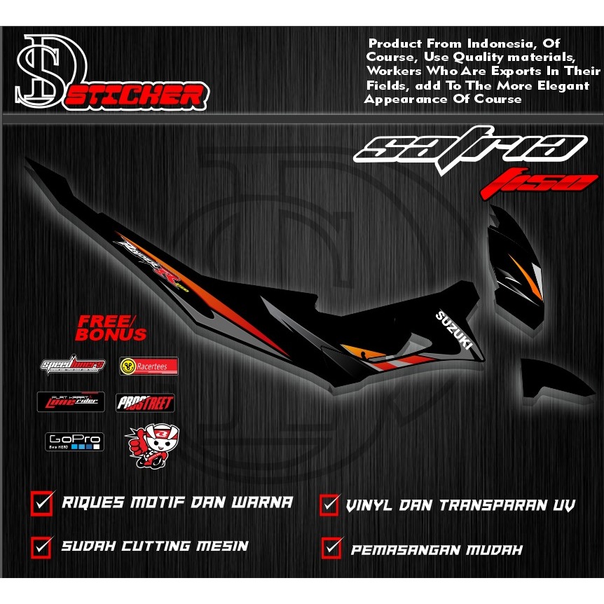 Jual sticker striping satria fu sayap type s custom CKD transparan uv ...