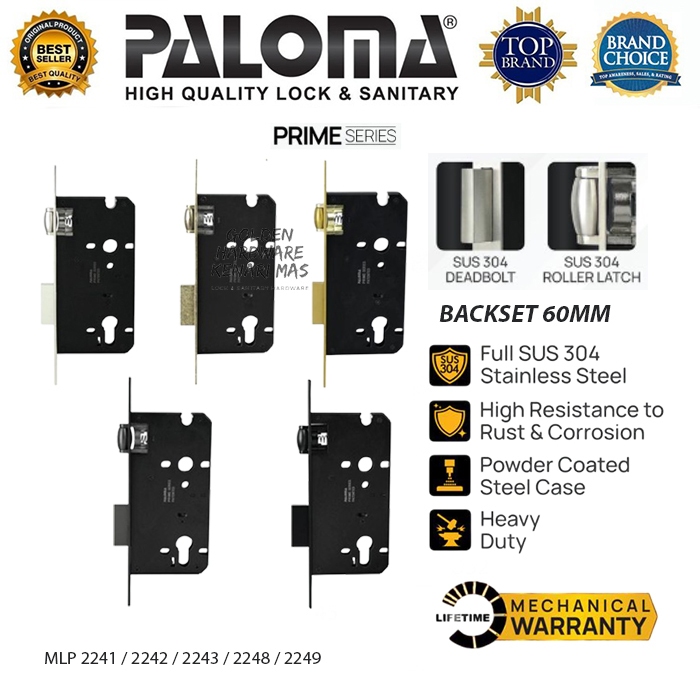 Jual PALOMA MLP 2241 2242 2243 2248 2249 Body Kunci Pelor Mortise Lock ...