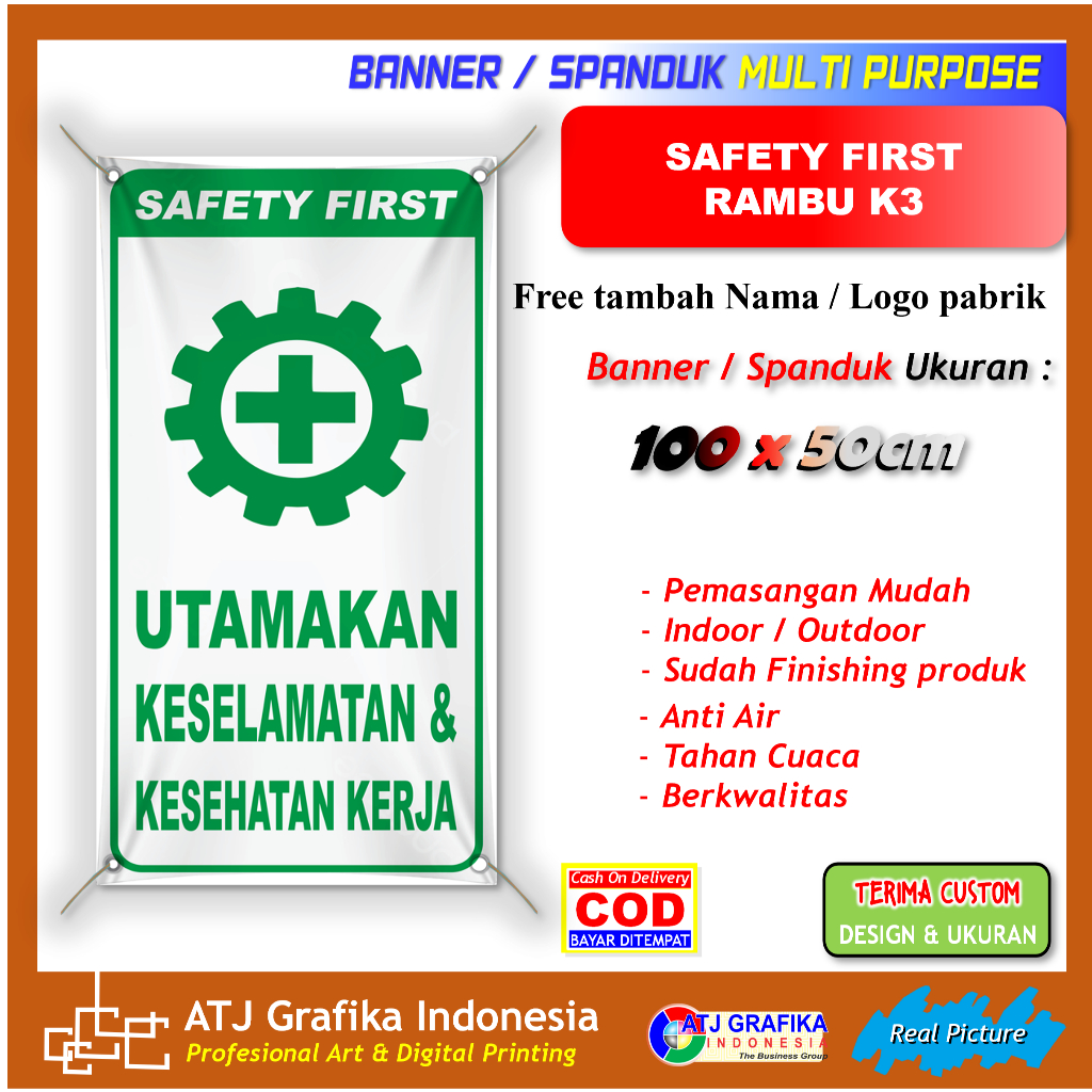 Jual Banner spanduk PORTRAIT safety firts utamakan keselamatan dan ...