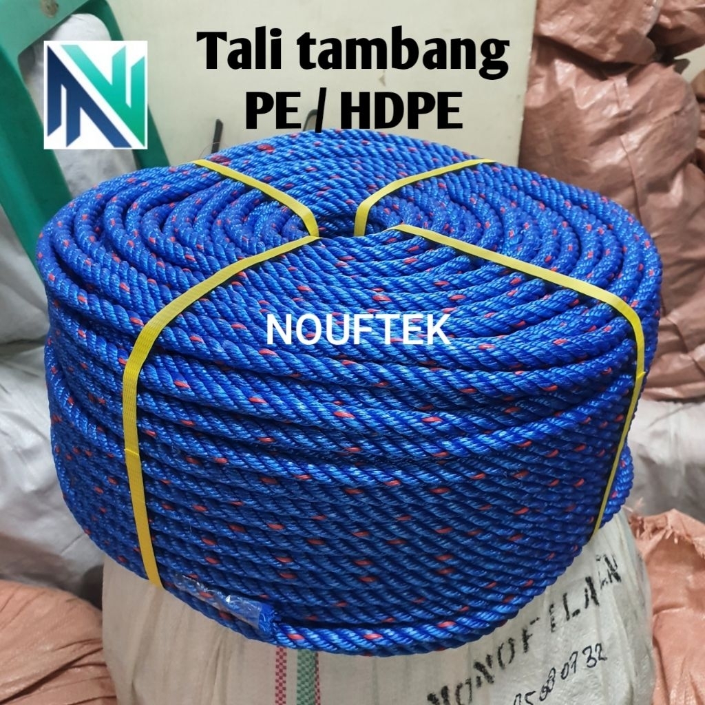 Jual Tali tambang Plastik PE / HDPE 10mm x 180 Kingrope Biru bintik ...