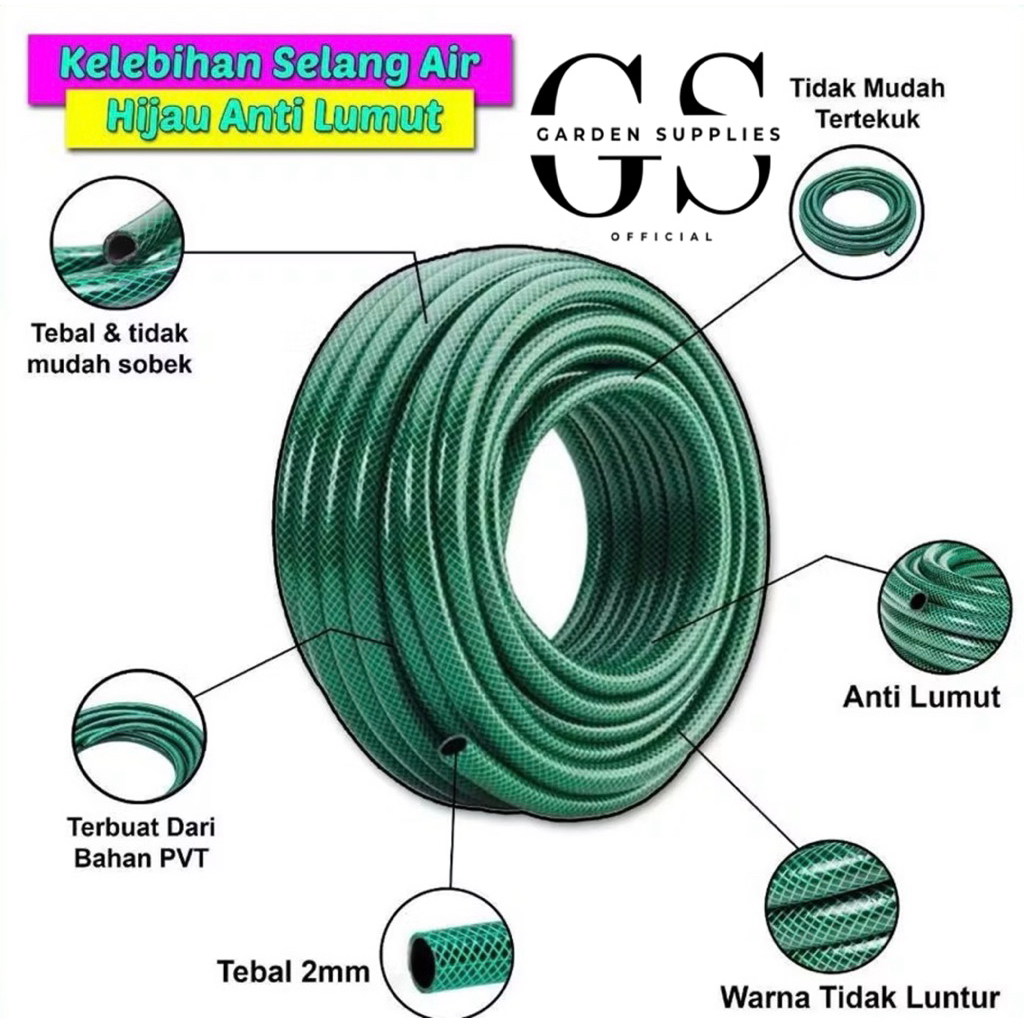 Jual Selang Air Per Roll 100 Meter - Anti Tekuk Selang Cuci Mobil Kebun ...
