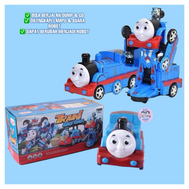 Jual MAINAN ANAK THOMAS TRANSFORM ROBOT KERETA ADA LAMPU LAGU BY ...