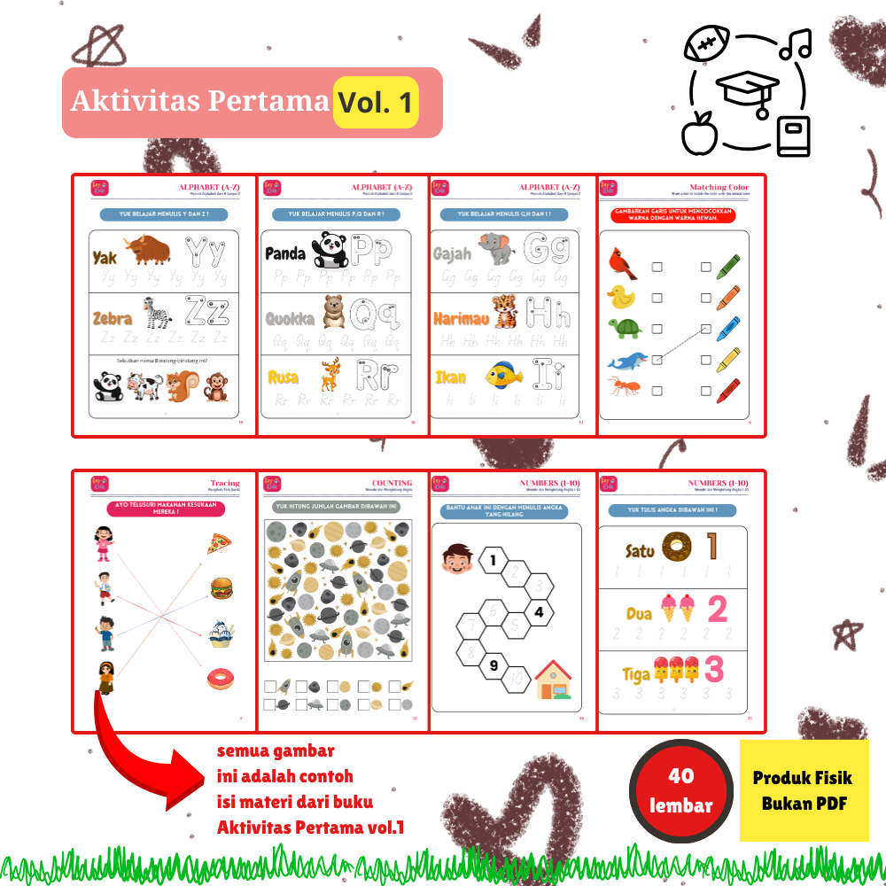 Jual Lembaran Aktivitas Pertamaku Worksheet Coding Mewarnai Anak Pra ...