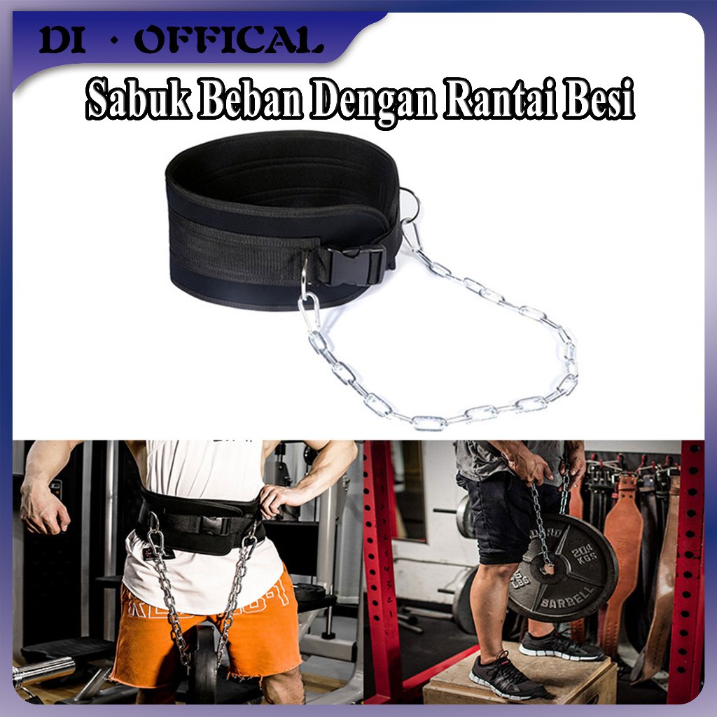 Jual Kualitas Pull Up Belt Memuat Gym Sertakan rantai besi Sabuk Beban ...