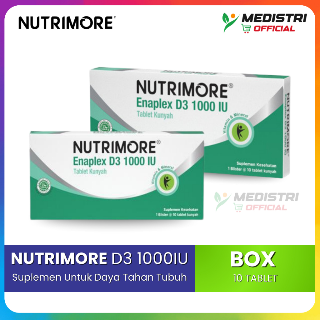 Jual Nutrimore Enaplex D3 1000iu Box Kalsium Vitamin D Tulang ...