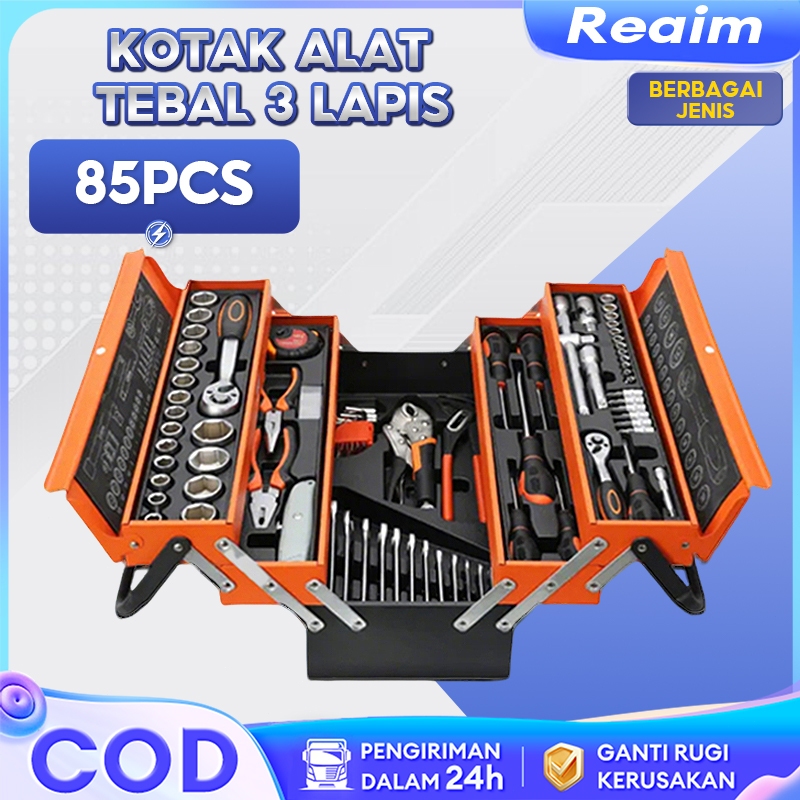 Jual Reaim Tool Kit Set 85 Pcs Alat Bengkel Tool Bengkel Lengkap Tool Kit Pekerjaan Otomotif ...