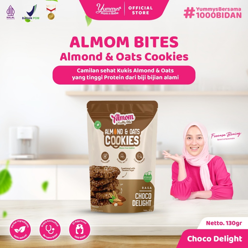 Jual ALMOM COOKIES Choco Delight - Camilan Sehat Almond & Oats sebagai ...