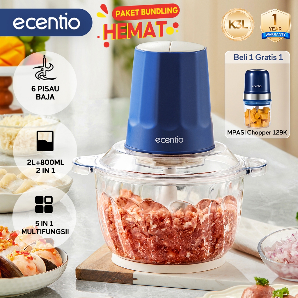 Jual [PAKET BUNDLING ,HEMAT]ecentio Grinder Daging Elektrik 2L Terbaik ...