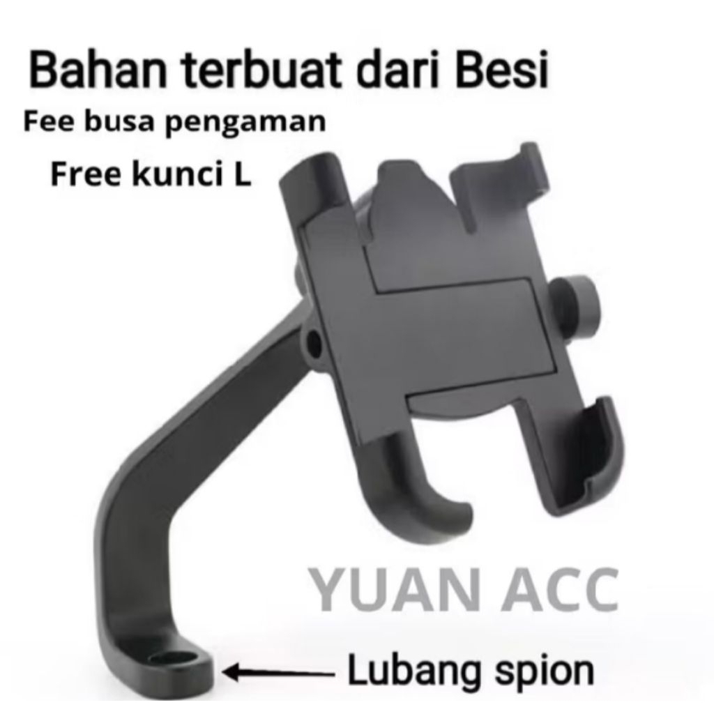 Jual Holder Hp Motor Full Besi Alumunium Di spion Motor Universal ...