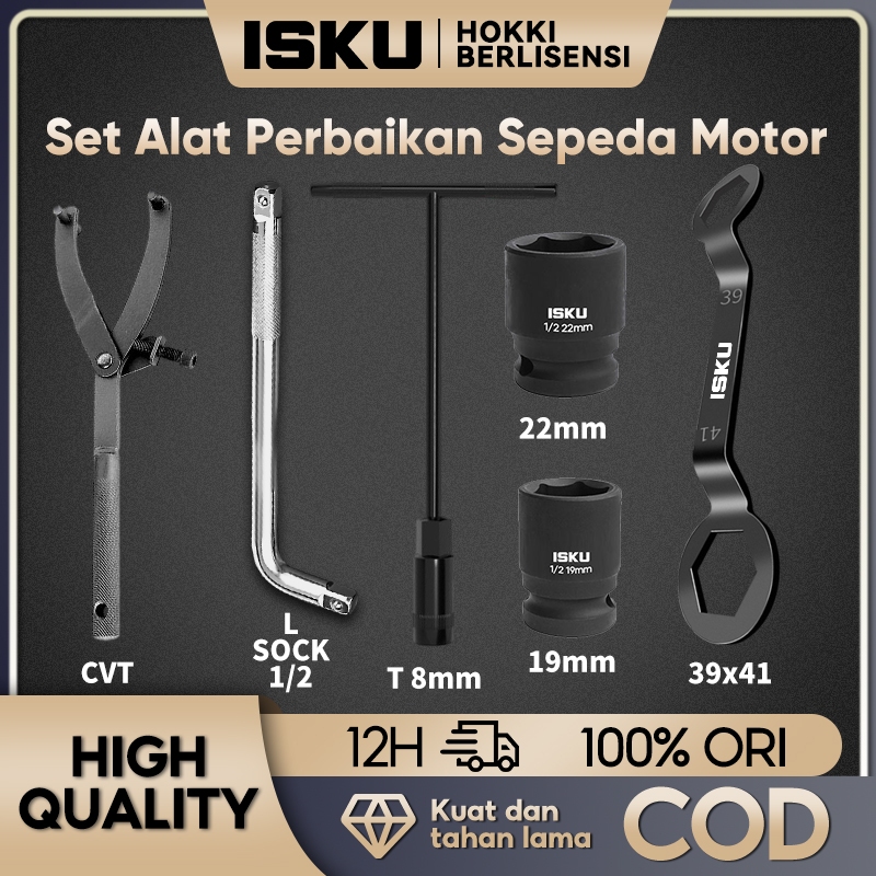 Jual ISKU Kunci Treker CVT Matic + Kunci Tahanan Mur Kopling 39 x 41+ Mata kunci sok set 10Pcs ...