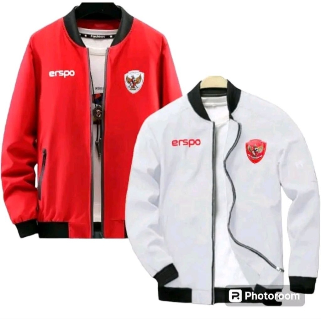 Jual jaket bomber bahan taslan logo timnas espro pria sport | Shopee ...
