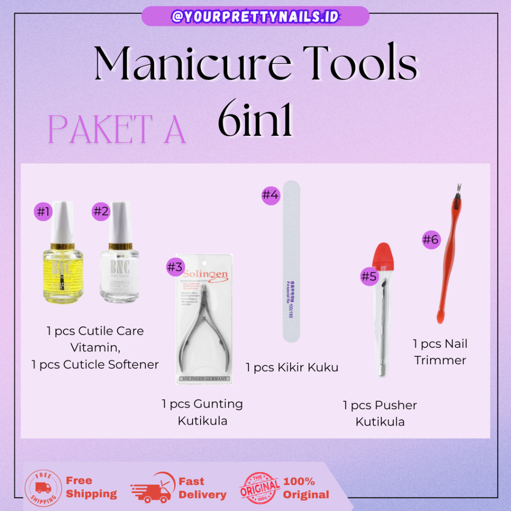 Jual PAKET A MANICURE 6IN1 FOR BEGINNER / PAKET NAIL ART MANICURE ...
