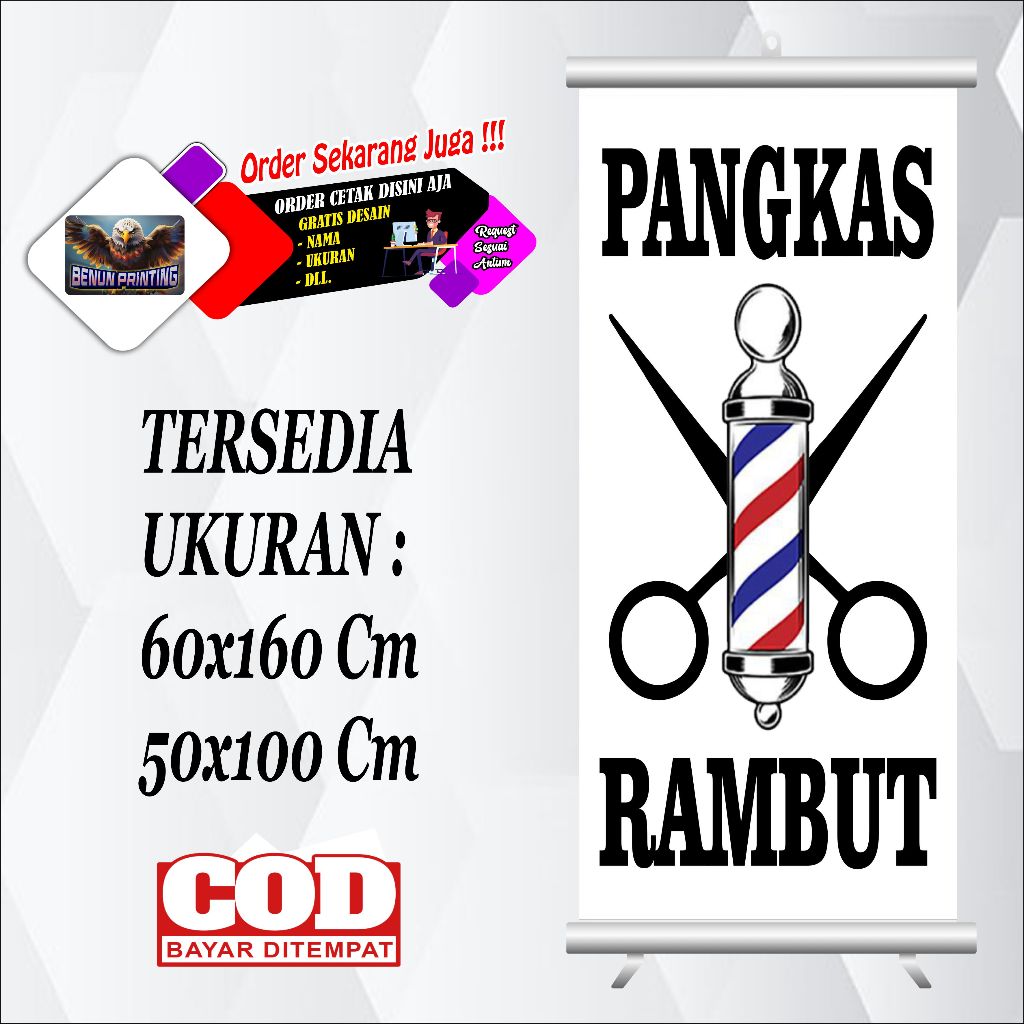 Jual Spanduk Banner Pangkas Nyilang Free Desaint Dan Ukuran 50x100 Cm ...