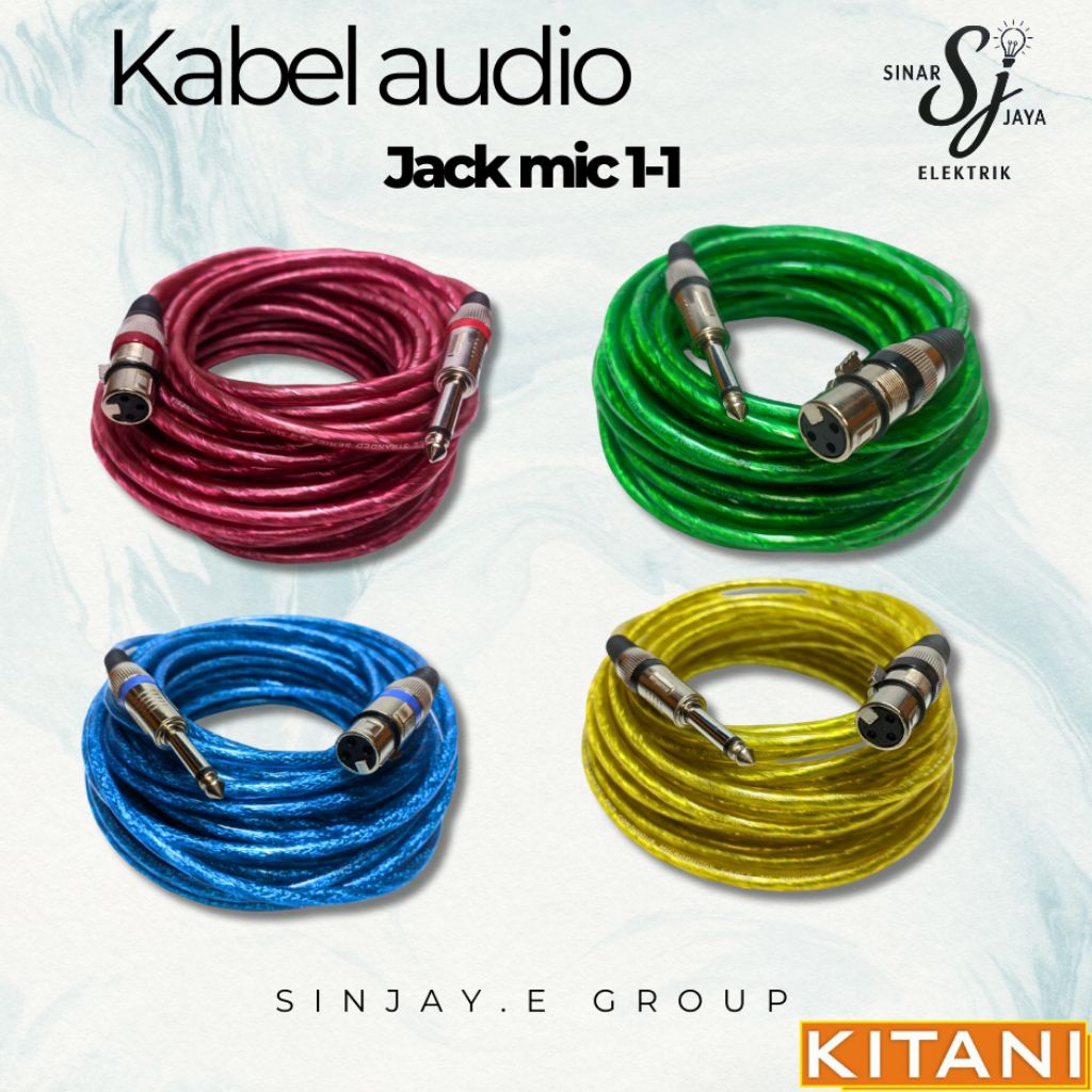 Jual 1-1Kabel mic jack akai mono to xlr female kabel kitani tembaga ...