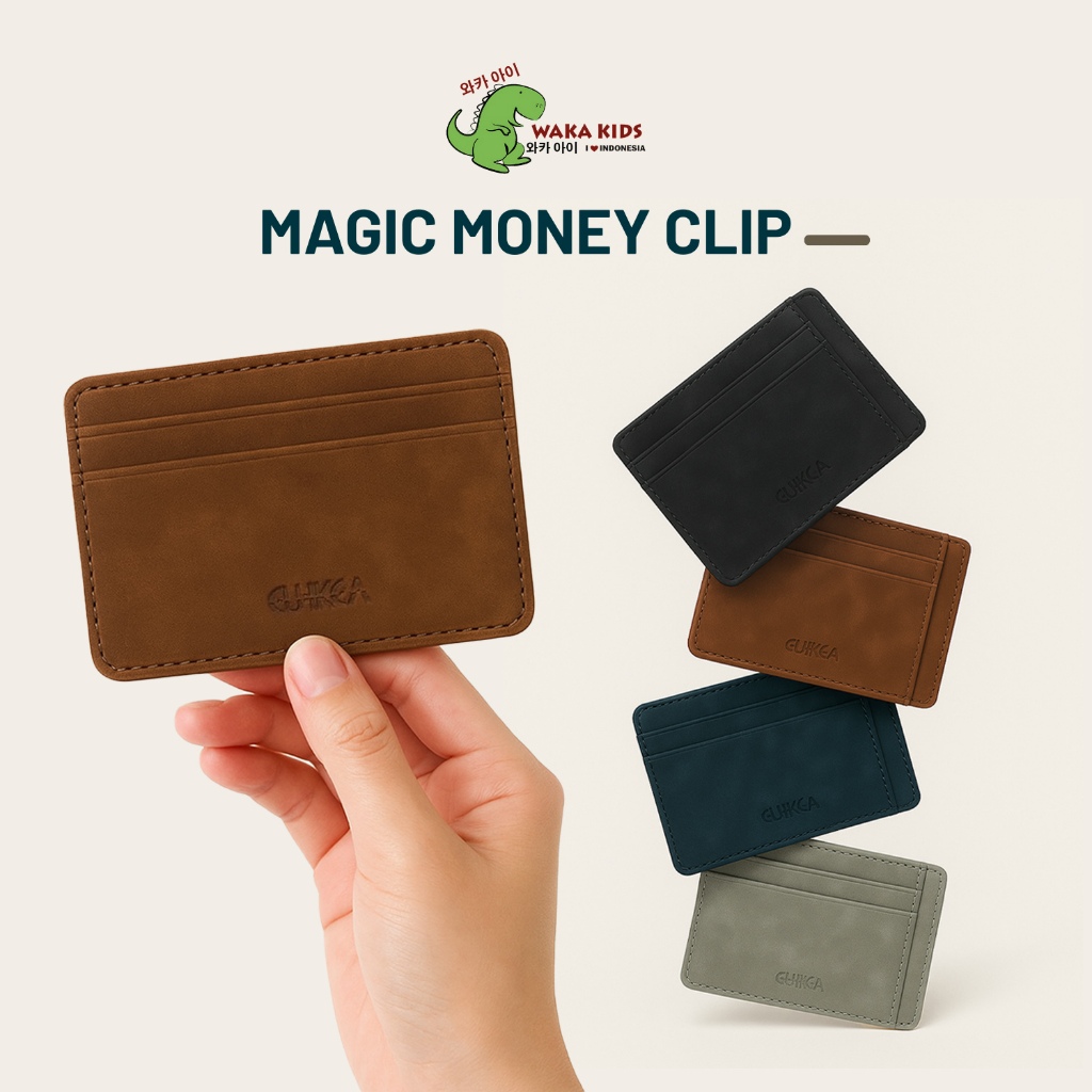 Jual Wakakids Dompet Kartu dan Uang Lipat Pria Wanita Magic Money Clip ...