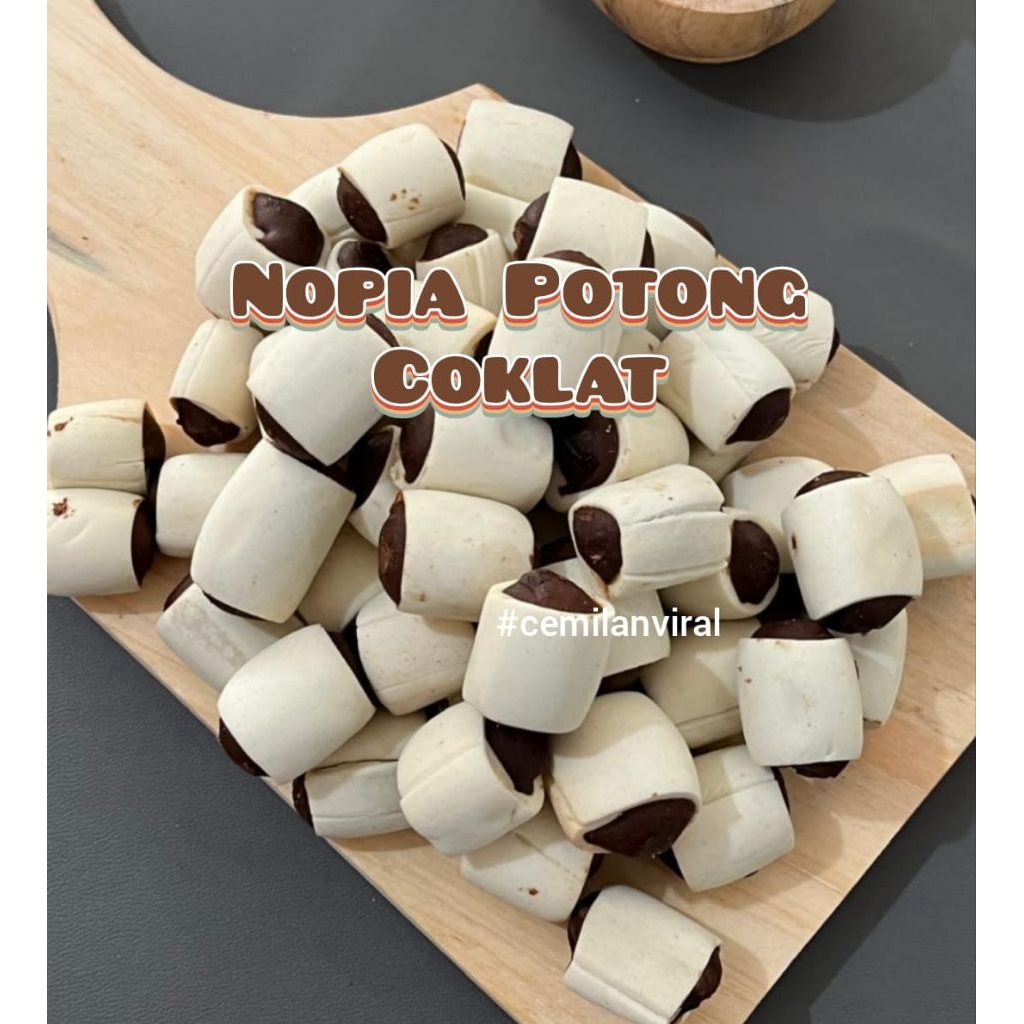 Jual Cemilan Viral Nopia Potong Rasa Coklat Mini Nopia Mino Cokelat ...