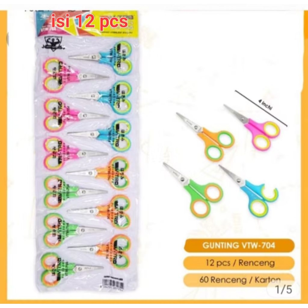 Jual Gunting Warna 12 Pcs Stainless Steel | Shopee Indonesia