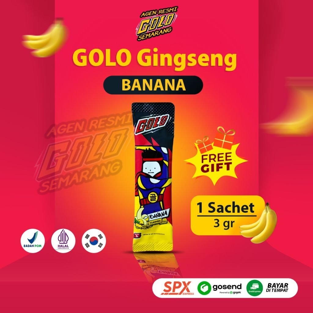 Jual GOLO Ginseng Gingseng Original Botanical Drink Rasa Banana Pisang ...