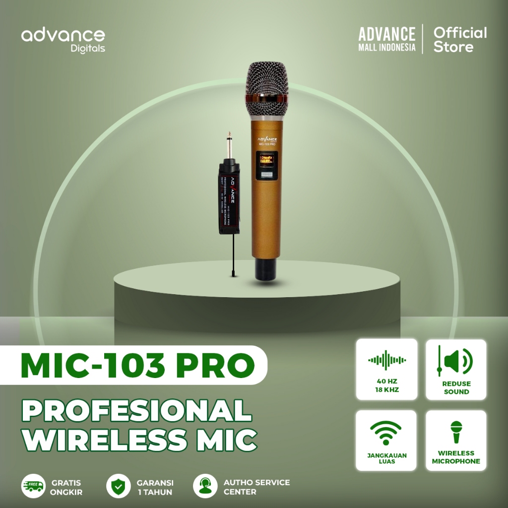 Jual Advance Mic Wireless Microphone Single Digital Recharge Baterai ...
