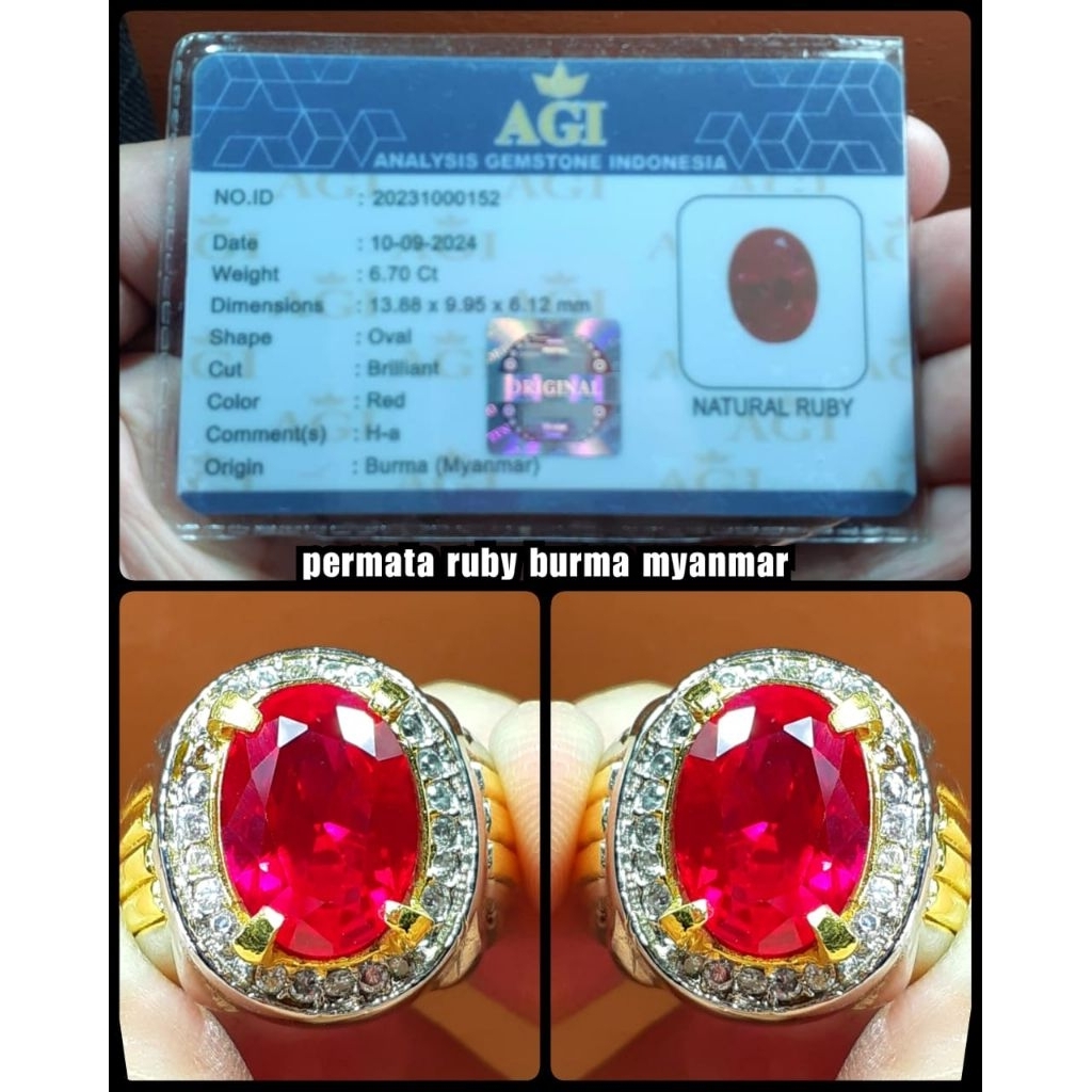 Jual NATURAL RUBY BURMA HQ WARNA DELIMA + MEMO LAB | Shopee Indonesia