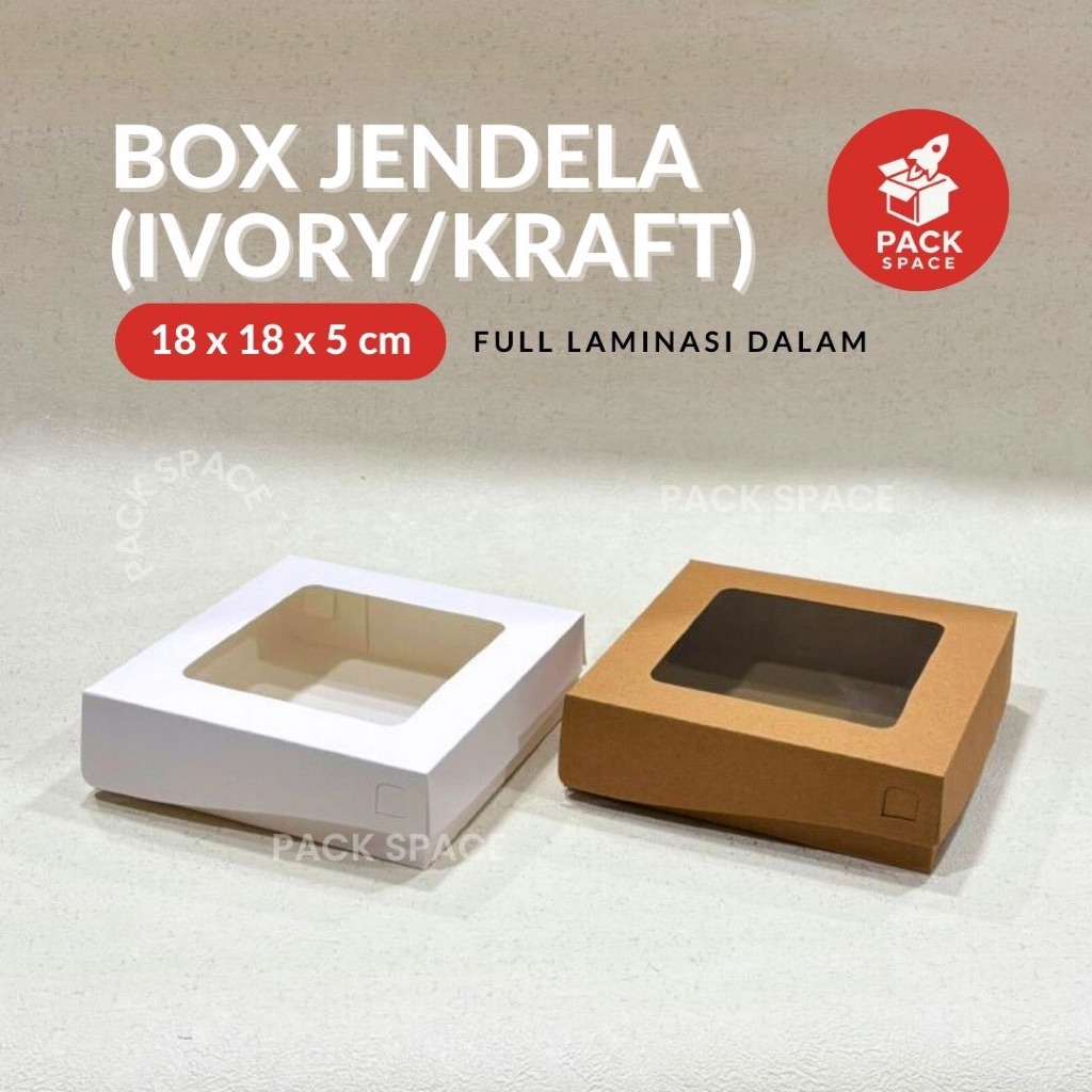 Jual Box Ivory Kraft Laminasi Jendela Untuk Kotak Kue Roti Snack Pizza ...
