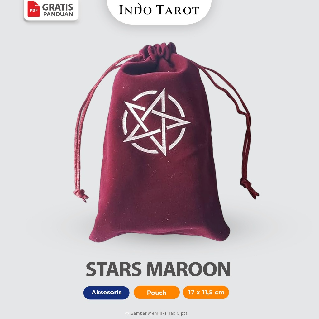 Jual Pouch Kartu Tarot Oracle Motif Stars Maroon Bahan Premium ...