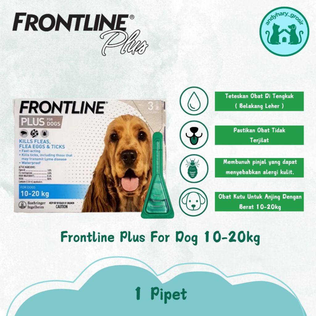 Jual Frontline Dog M ( 10 kg - 20 kg ) Obat Kutu Anjing Tetes ( Harga ...