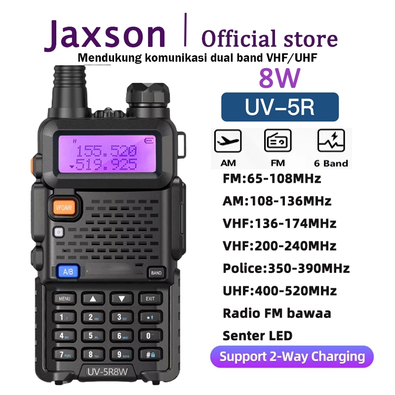 Jual HT UV5R Walkie Talkie Dual Band 5W 128CH UHF+VHF handy talkie Radios Dual Band UHF Two-Way ...