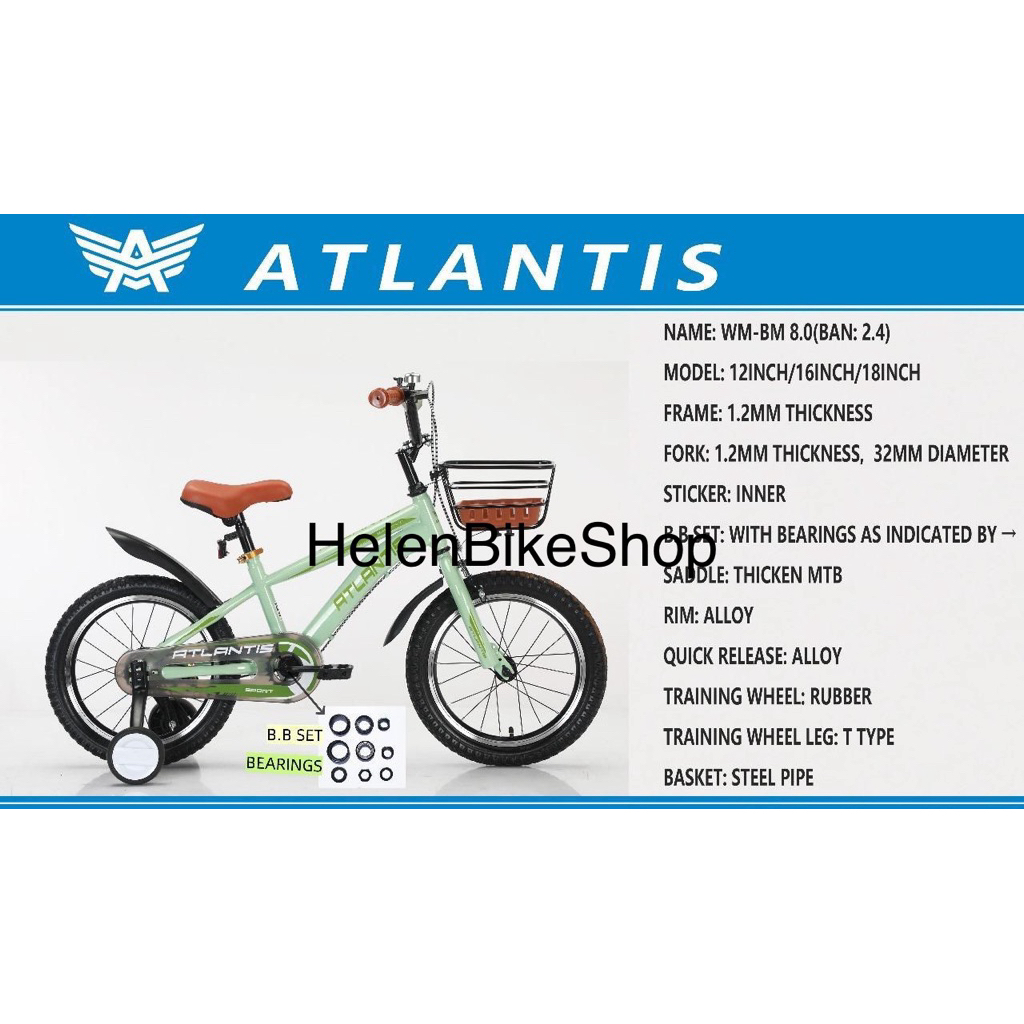 Jual Sepeda bmx 12inch Atlantis Keranjang (Instant Kurir) | Shopee ...