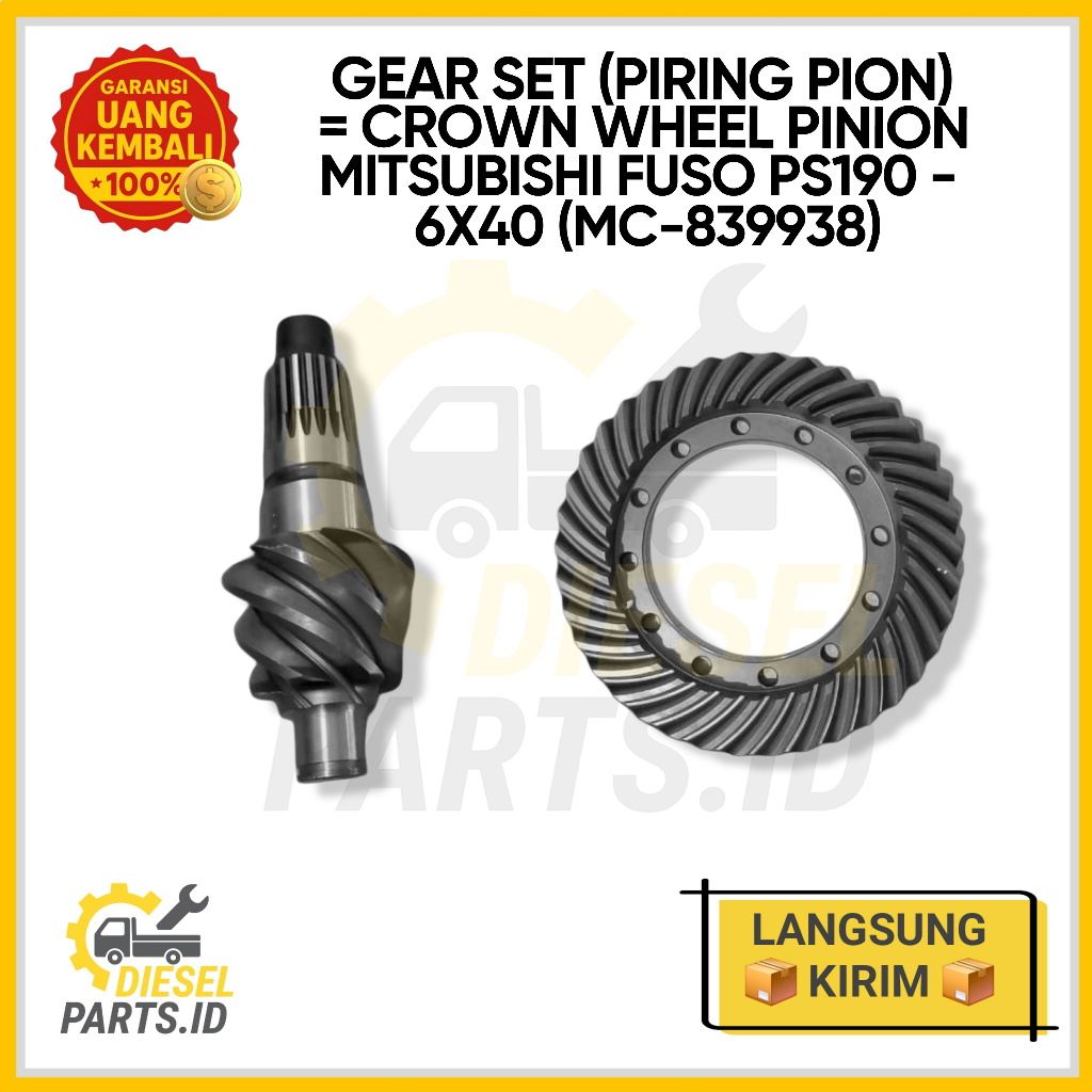 Jual Gear Set Piring Pion Crown Wheel Pinion Mitsubishi Fuso PS190 6x40 MC-839938 | Shopee Indonesia