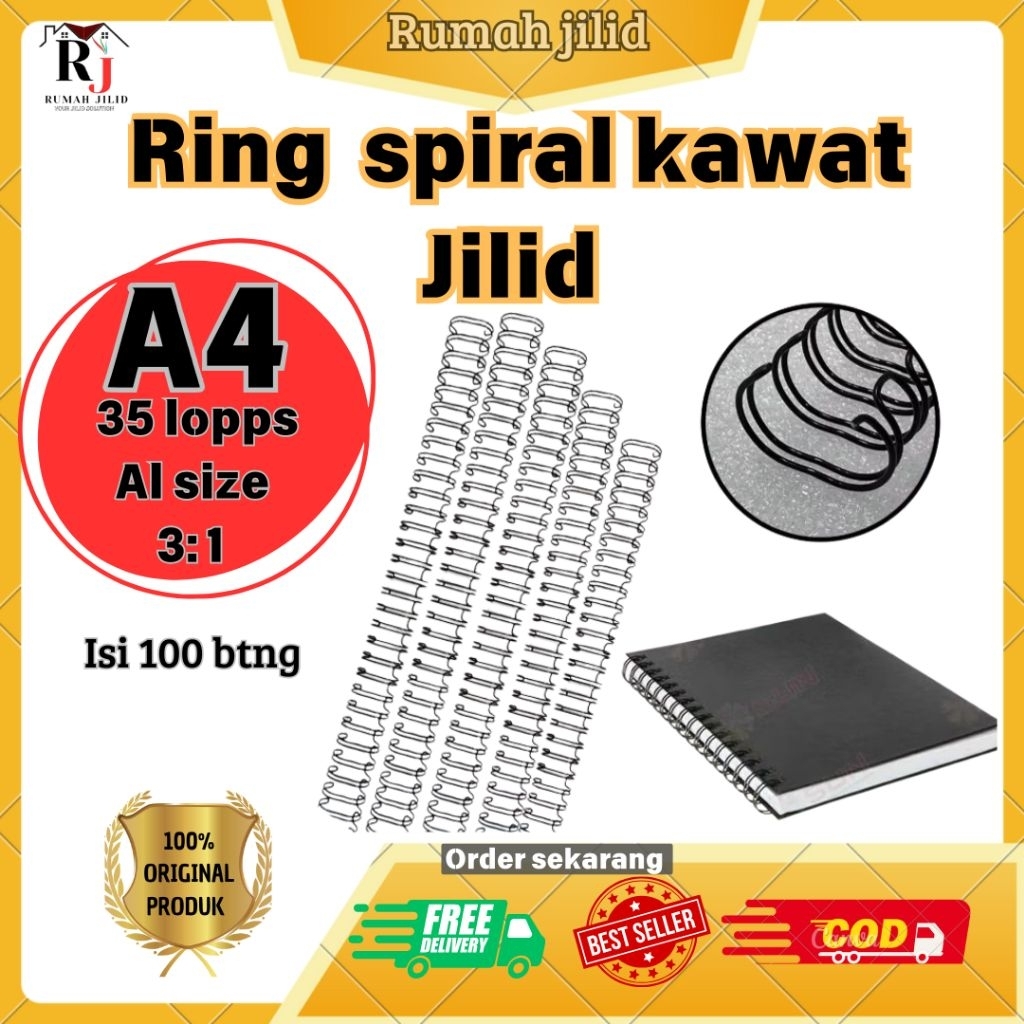 Jual ring spiral spiral kawat jilid al size Isi 100 batang | Shopee ...