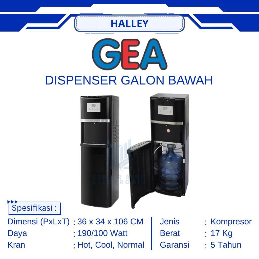 Jual GEA - DISPENSER GALON BAWAH HALLEY | DISPENSER GALON BAWAH ...