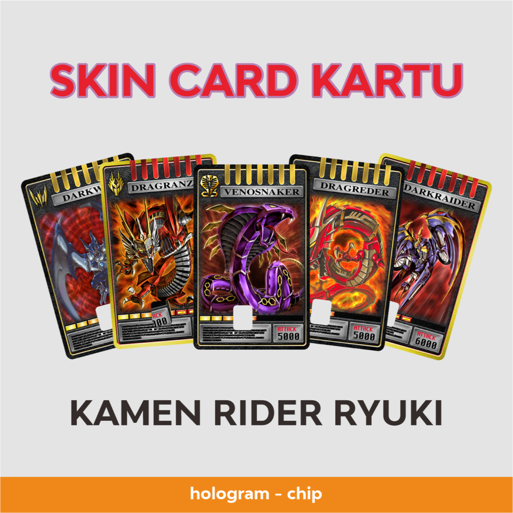 Jual Skin Card ATM E-Money Kamen Rider Ryuki Advent Beast Card Hologram ...